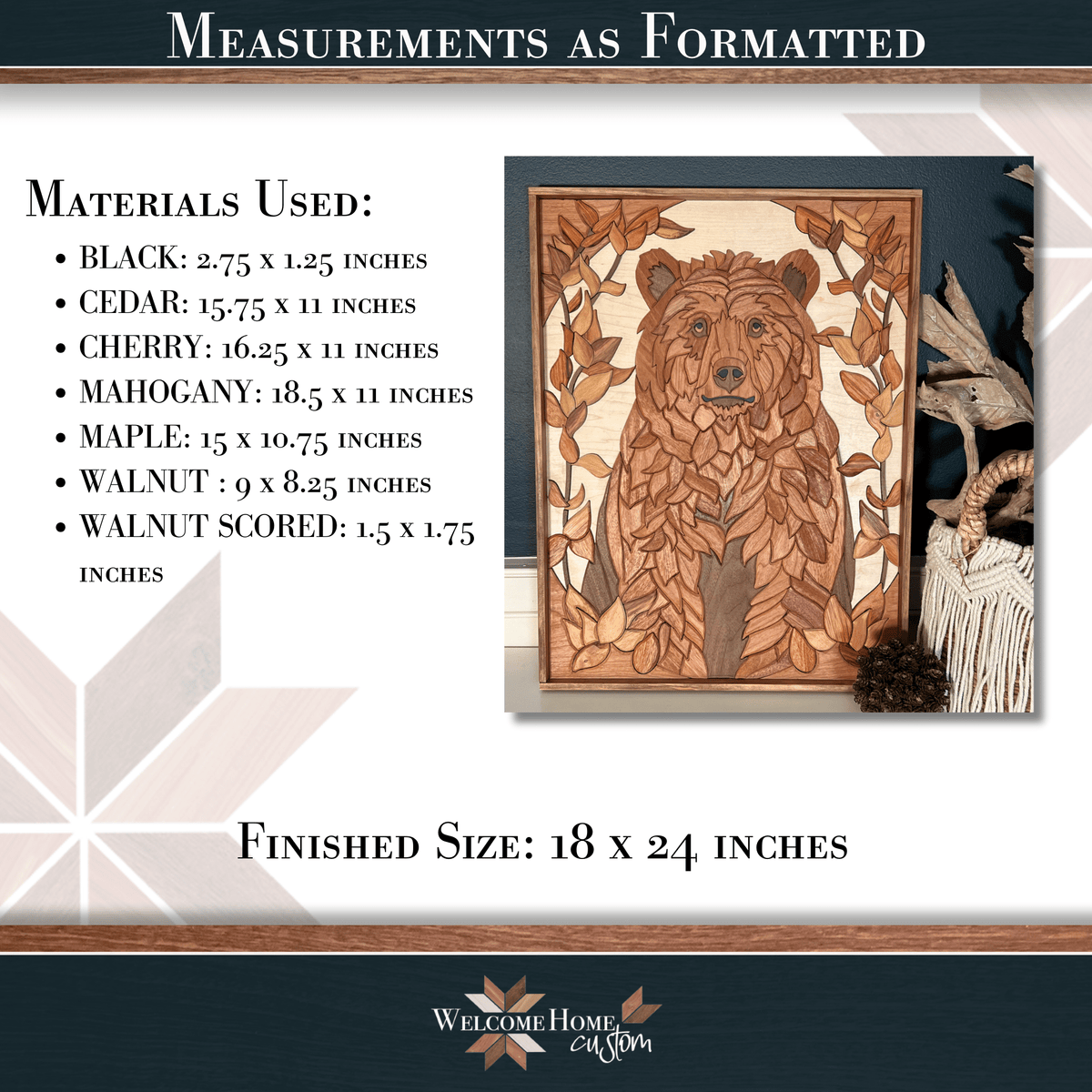 Bear SHOWSTOPPER with DIY Option - Laser Ready Design – Welcome Home Custom