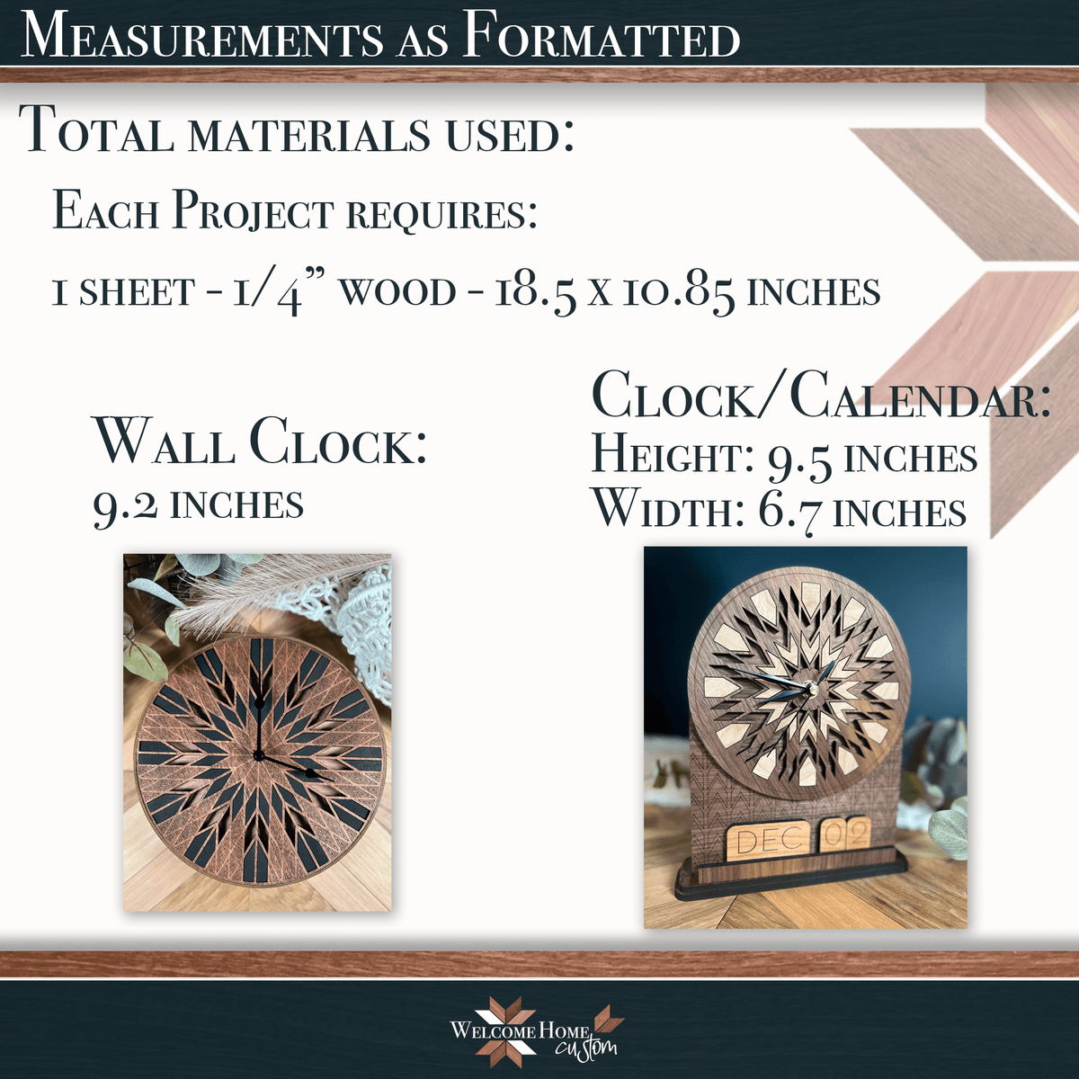 Clock with Calendar and Wall Clock Bundle - Laser Ready Designs ...