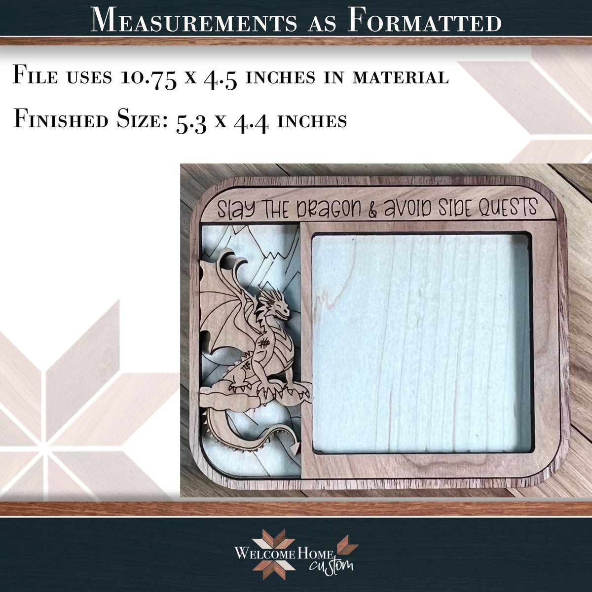 Dragon Notes Holder - Laser ready design – Welcome Home Custom