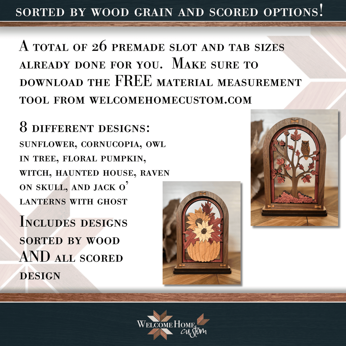 Fall Arch Mantle Decor Bundle - Laser Ready Design – Welcome Home Custom
