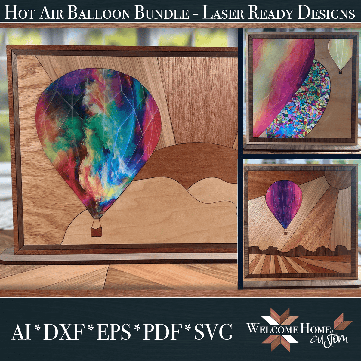 Hot Air Balloon Bundle Laser Cut Files – Welcome Home Custom