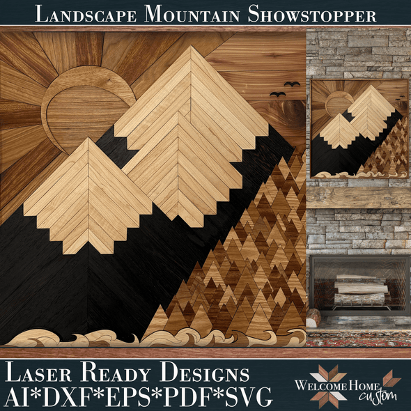 Landscape Mountain Showstopper Laser Cut File – Welcome Home Custom