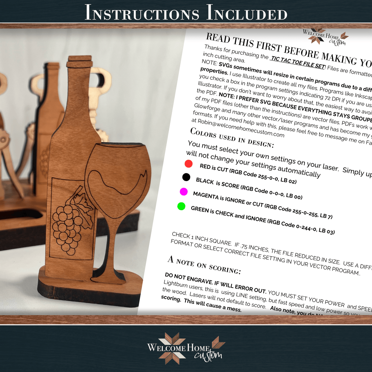 Tic Tac Toe File Set - Wine, Butterflies, Tea, and Big Foot – Welcome ...